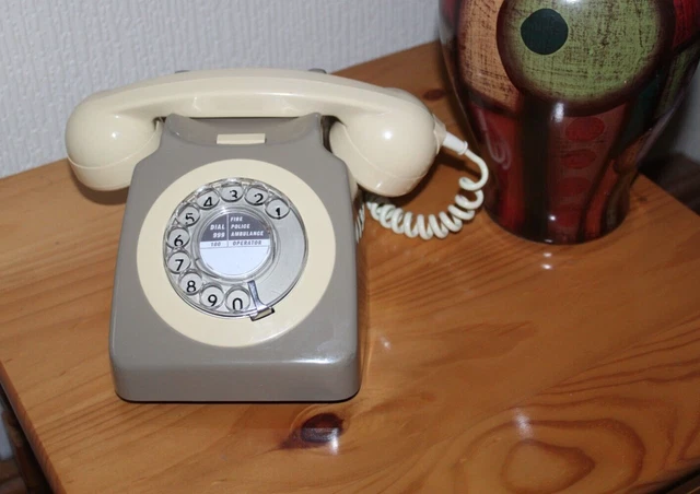 RETRO ROTARY DIAL 746 Model Telephone Grey And Cream With BT Plug £19. ...