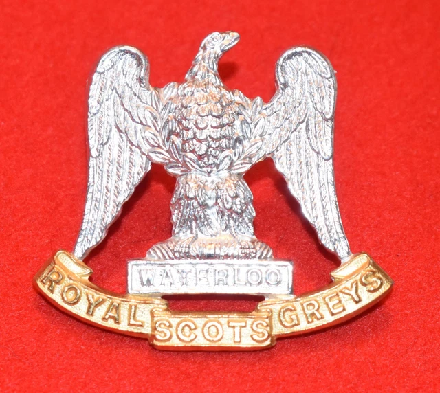 BRITISH ARMY. ROYAL Scots Greys Genuine Officer's Cap Badge £95.00 ...