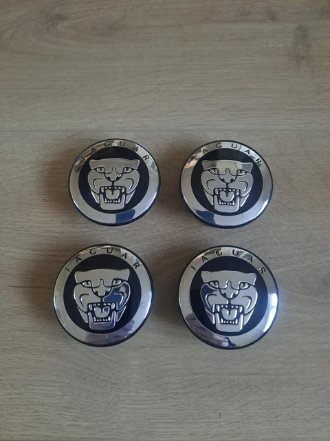 4 X JAGUAR 59Mm Black Alloy Wheel Centre Caps Xk Xj F Type Xkr Xf £19. ...