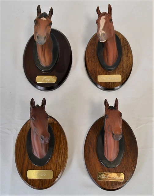 VINTAGE BESWICK COMPLETE Set Of 4 'Champions All' Race Horse Head Wall ...