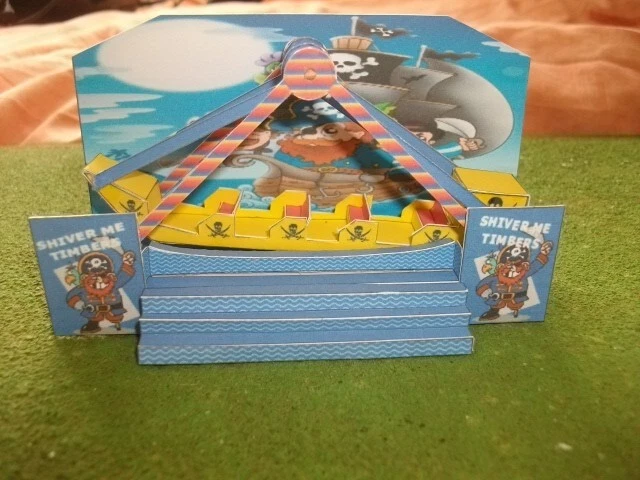 FUN FAIR CARD Model 00 Scale Pirate Ship Fairground ,Card Kit,Model ...