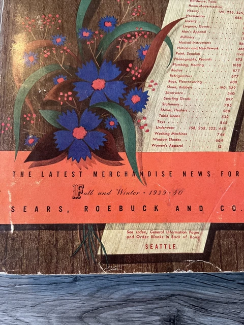 VINTAGE SEARS ROEBUCK 1939 Fall Winter Catalog Fashion Electronics ...