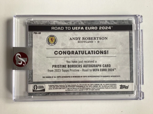 TOPPS PRISTINE ROAD To Euro 2024 Andy Robertson Scotland Autograph 163/ ...