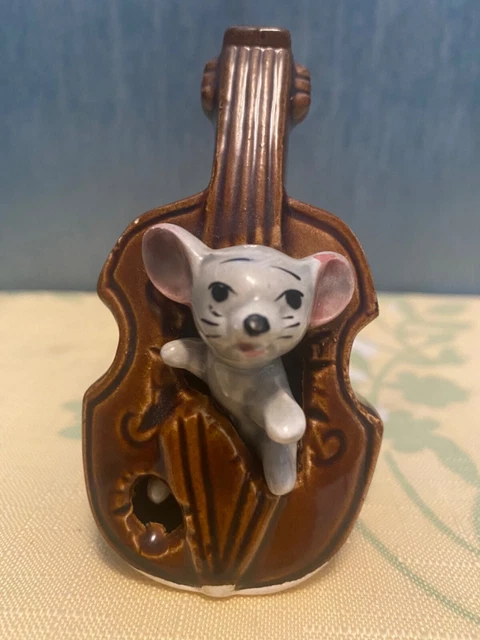 VINTAGE ADORABLE MOUSE Figurine in Violin Japan 3.5” £12.30 - PicClick UK