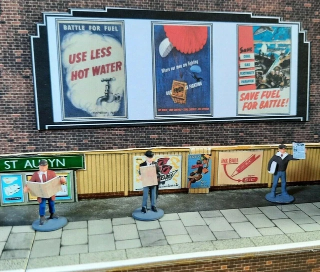 OO GAUGE BILLBOARD Decal Kit Ww2 Use Less Water Save Fuel Food Campaign ...