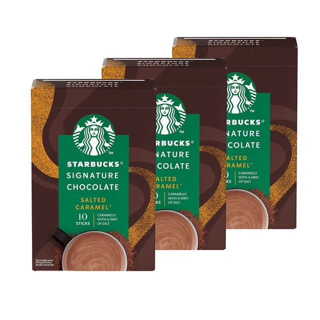 STARBUCKS SIGNATURE CHOCOLATE Caramel Sticks, Chocolat en poudre (3 x ...