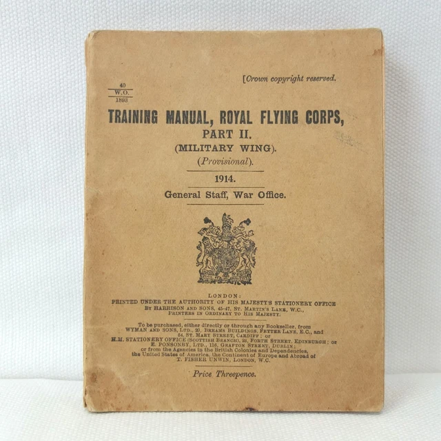 WW1 1914 RFC Training Manual Part Ii Royal Flying Corps Military Wing ...