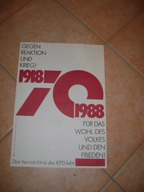 GDR PROPAGANDA POSTER The Legacy of the KPD Reaction War Original ...