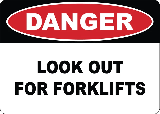 OSHA DANGER: LOOK OUT FOR FORKLIFTS| Laminated Vinyl Decal Sticker ...
