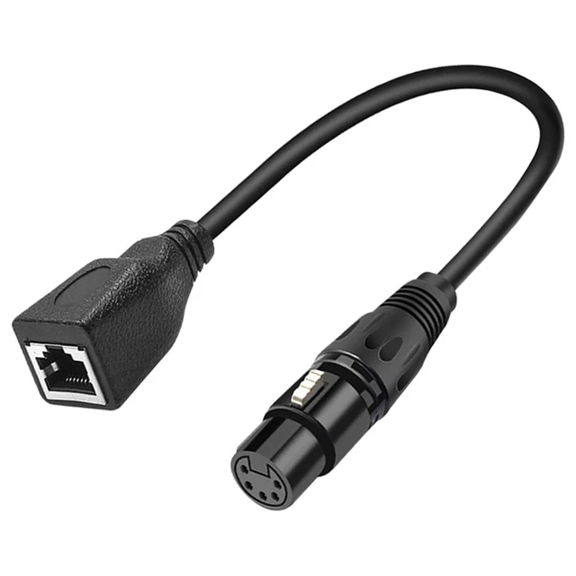 XLR 5 PIN Female to RJ45 Female Adapter Cable Professional 30cm Network ...