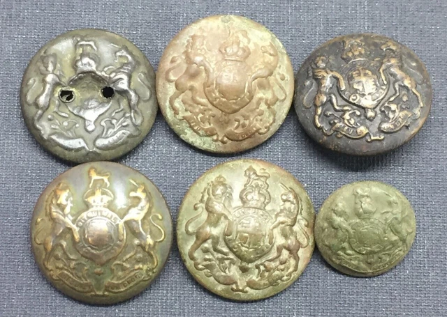 SET OF 6 WWII British Army Uniform Buttons with Lion and Unicorn £20.13 ...