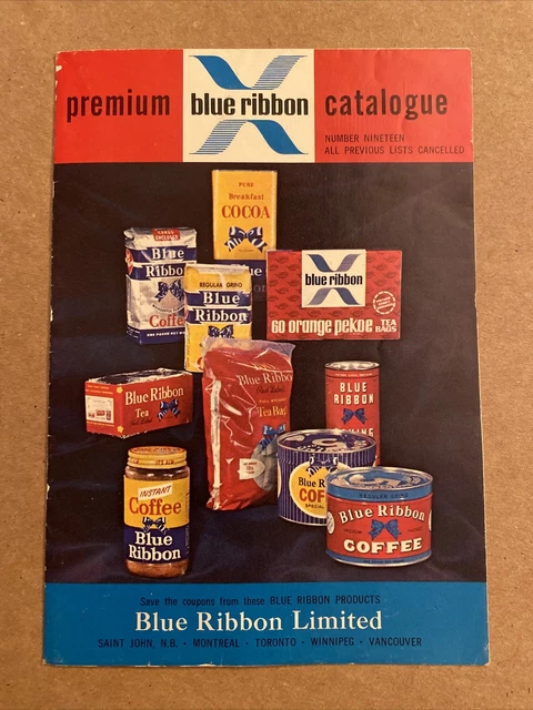 VINTAGE BLUE RIBBON Catalogue Kitchenware Retro Blue Ribbon Coffee ...