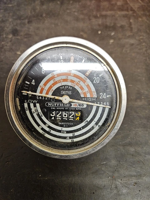 NUFFIELD 10/60 TRACTOR Rev Counter/Tachometer Clock. £19.00 - PicClick UK