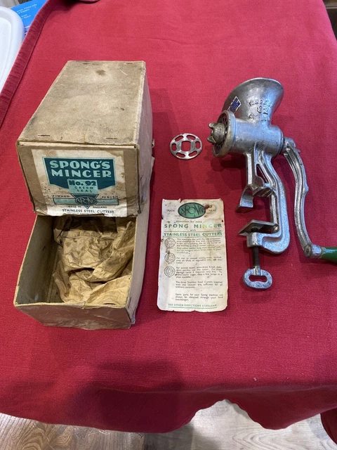 VINTAGE SPONG MEAT Mincer Grinder No 92 Boxed £25.00 - PicClick UK