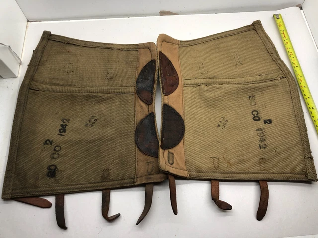 ORIGINAL WW2 BRITISH Army 37 Pattern Despatch Riders High Sided Spats ...