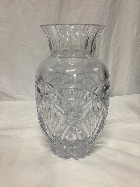 VINTAGE HEAVY LEAD Crystal Vase Cut Glass 10.5" Tall £76.85 - PicClick UK