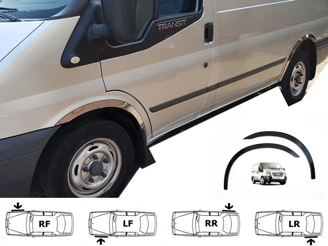 FORD TRANSIT MK7 Van Camper Bus Chrome wing wheel arch trims set 4 pcs ...