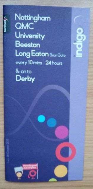 TRENT BARTON BUSES Nottingham 2018 Bus Timetable - Indigo Route To ...