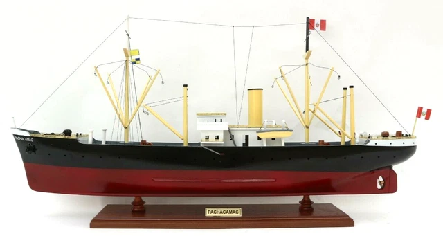 WOODEN BOAT MODEL - LE PACHACAMAC - TINTIN - L: 75 cm NEW 2022 £260.29 ...