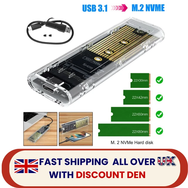 M.2 NVME SSD to USB 3.2 Type-C Enclosure Case Converter Adapter M&B+M ...