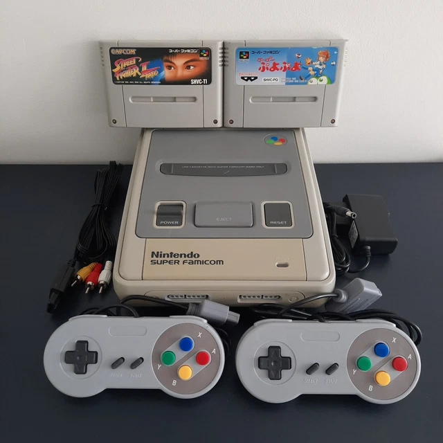 CONSOLE NINTENDO SUPER Famicom Avec 2 Manettes Cables Et 2 Jeux EUR 109 ...