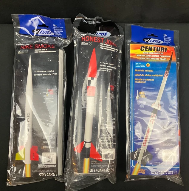 3 GREAT ESTES Flying Model Rocket Kits, new, unopened, challenging ...