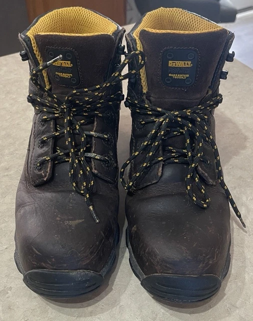 DEWALT MEN'S AXLE Walnut Pinestop Tough Steel Toe Boots Size 7.5 Style ...