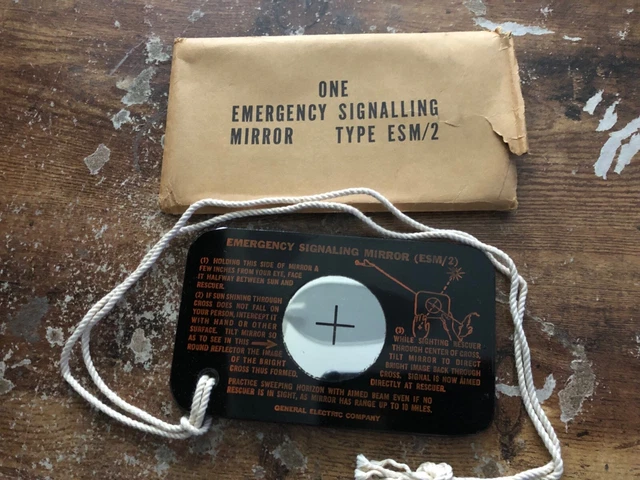 VINTAGE EMERGENCY SIGNALLING MIRROR (ESM/2) General Electric WWII w ...