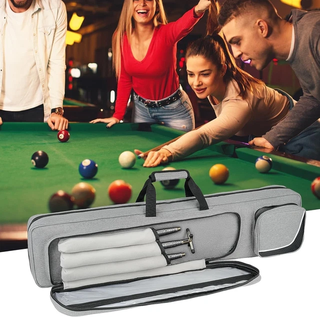 POOL CUE CASE 2x2, Pool Stick Carrying Case Holds 2 Butts and 2 Shafts ...