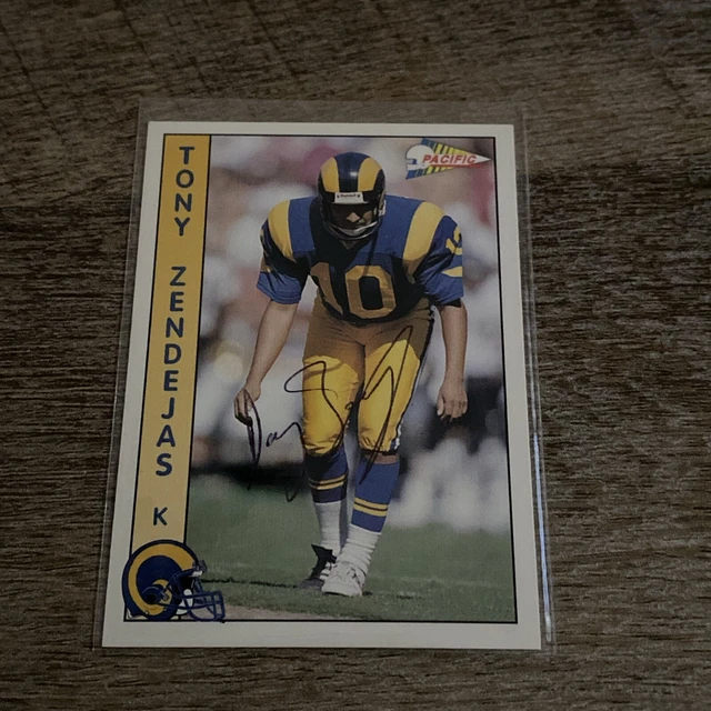 CARTE AUTO-SIGNÉE TONY Zendejas Los Angeles Rams Pacific 91’ autographe ...