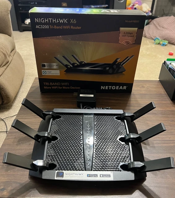 NETGEAR NIGHTHAWK X6 Tri-Band WiFi Router R8000 complete with box $75. ...