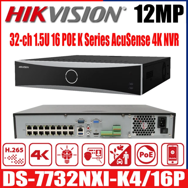 HIKVISION DS-7732NXI-K4/16P 32-KANAL 16 POE AcuSense 4K Netzwerk-Videorekorder EUR 571,99 ...