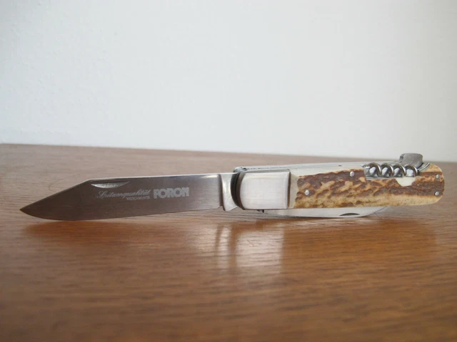 FORON DDR JAGDMESSER Taschenmesser Horngriff Jäger GML Leegebruch ...