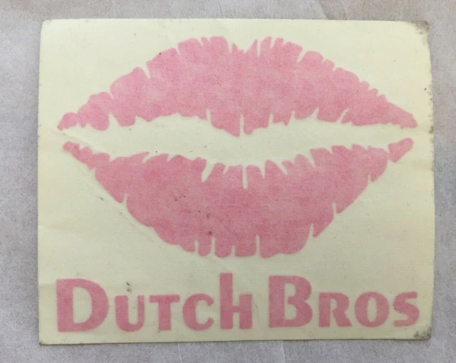 DUTCH BROS STICKER Decal PINK Lips KISS Rare Coffee CAR LAPTOP Punk ...
