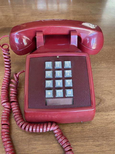 VINTAGE 1976 BELL Systems 2500DM RED Desk Push Button Desk Phone ...
