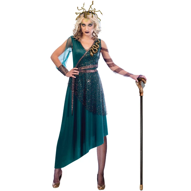 Adult Medusa Costume Ladies Serpentine Greek Myth Goddess Halloween