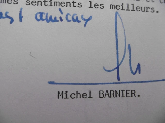 MICHEL BARNIER-AUTOGRAPHE ET Signature De Michel Barnier-1978 -Original ...