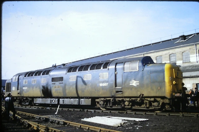 ORIGINAL~35MM COLOUR SLIDE~CLASS 55 Deltic 55007 Doncaster Wrk 27/2/82 ...
