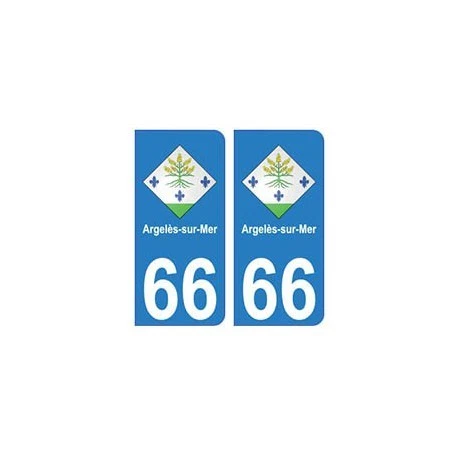 66 ARGELÈS-SUR-MER BLASON autocollant plaque ville - Angles : arrondis ...