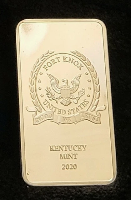 FORT KNOX SILVER Bar Kentucky Mint USA Bullion Donald Trump Americana ...