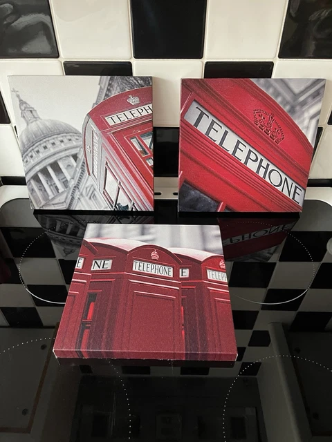 SET OF COLOUR Telephone Retro Boxes Vintage Style Home Decor £5.45 ...