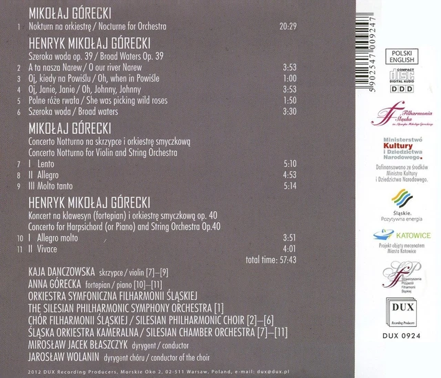 SZABOLCS ESZTENYI HENRYK Mikolaj Gorecki & Mikolaj Gorecki (CD) EUR 22 ...