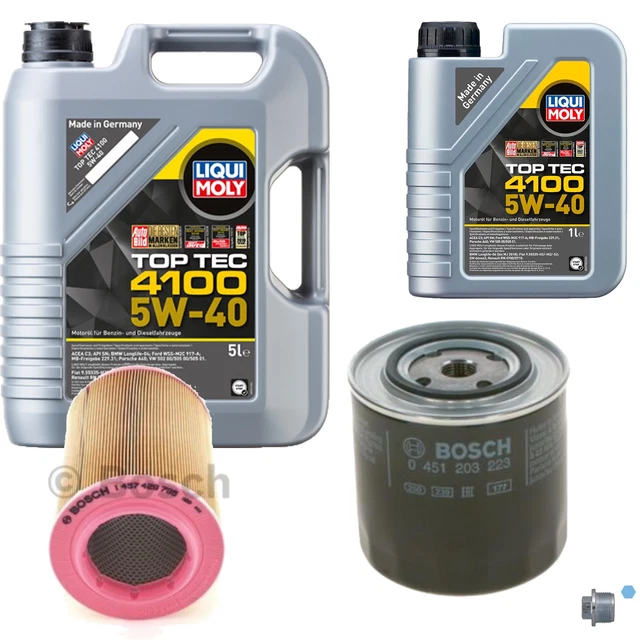 BOSCH INSPECTION SET 6L Haut Liqui Moly Tec 4100 5W-40 pour Transporteur de VW EUR 124,01 ...