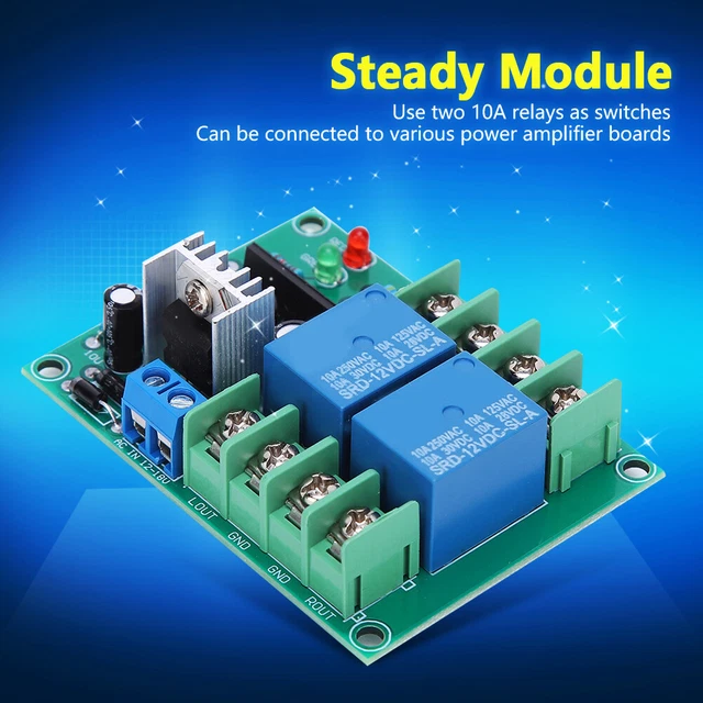 DUAL CHANNEL DIGITAL Speaker Protection Circuit Board Power On Mute ...