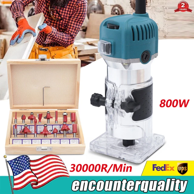 WOOD ROUTER TOOL, Compact Trim Router with 6 Variable Speed, 15 Wood ...