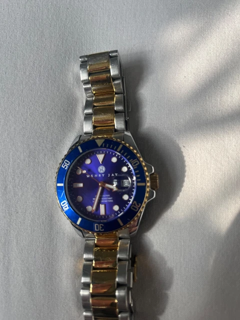 HENRY JAY DIVE Watch two tone 24k Gold plated Non Runner spares or ...