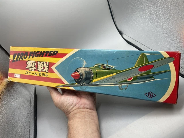 RARE EARLY WWII Japanese ZERO FIGHTER Aircraft Balsa Model Kit TN Japan ...