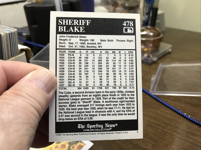 1992 THE SPORTING News Conlon Collection Sheriff Blake #478 EUR 2,22 ...