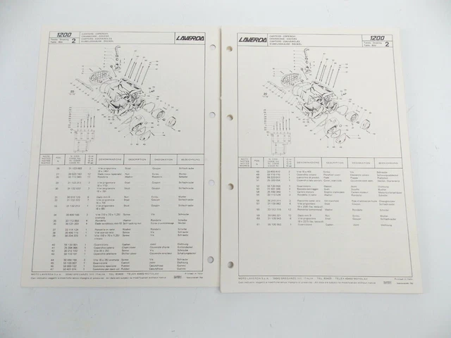 OEM 1970'S LAVERDA 1200cc Parts Manual Diagram Book Engine Italian ...