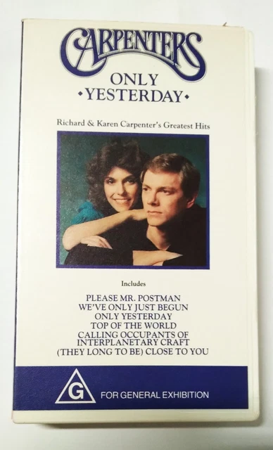&CARPENTERS& &ONLY YESTERDAY& Music Pal Vhs 1985 $9.98 - PicClick AU